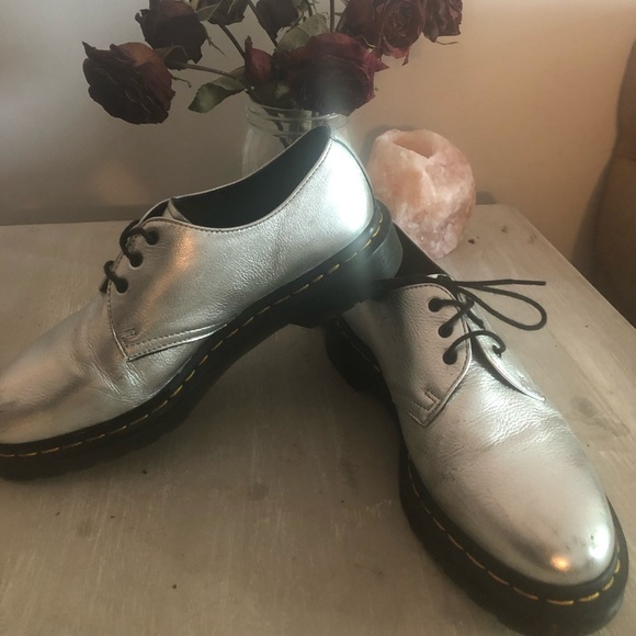Dr. Martens | Shoes | Silver Low Cut Doc Martens | Poshmark